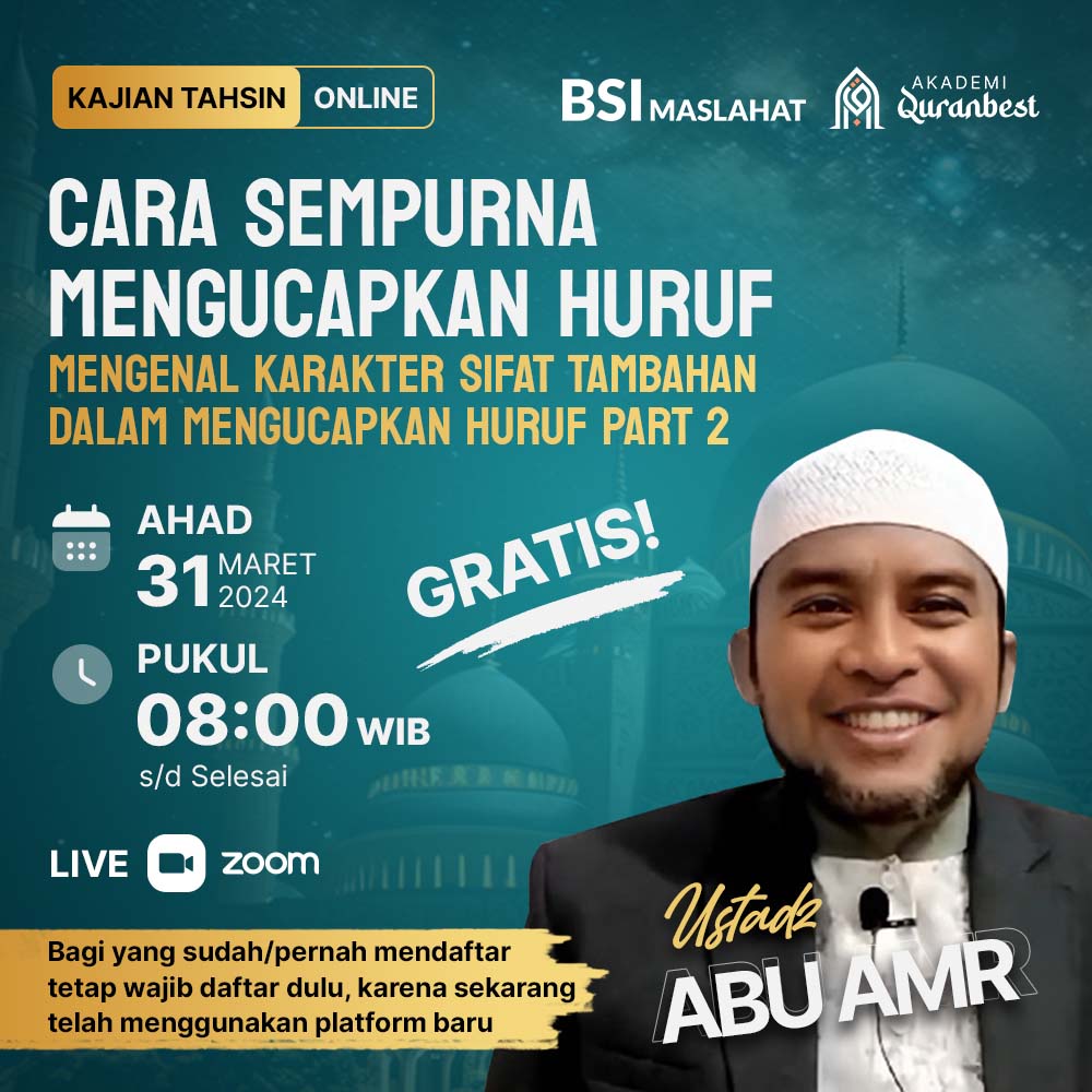 Daftar Kelas Tahsin Online QuranBest